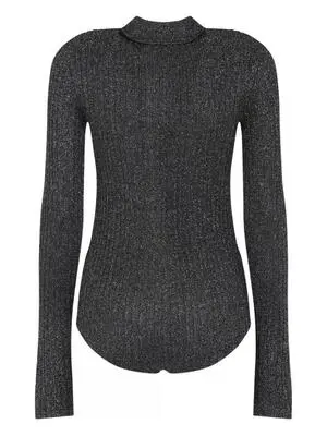 THE FRANKIE SHOP Solana Buttoned Polo Top - Grey