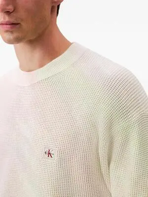 Calvin Klein Logo Crew-neck Sweater - Neutrals