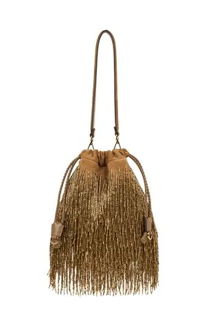 Etro Small Kalispera Shoulder Bag With Fringe - Gold