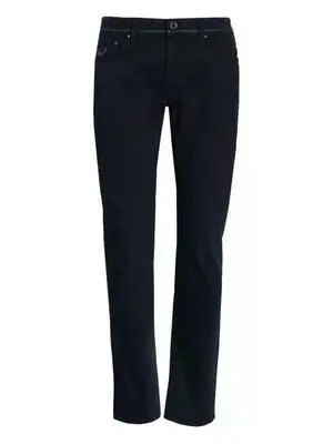 JACOB COHЁN Contrast-stitching Cotton Trousers