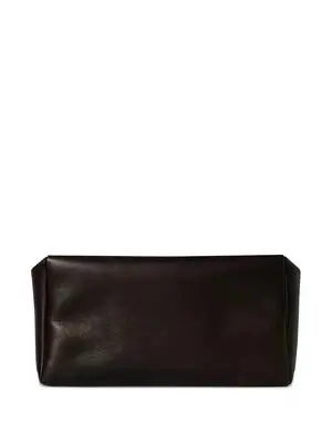 THE ROW Squared Compact Leather Clutch Bag - Brown