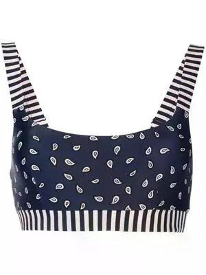The Upside Nina Paisley-print Sports Bra - Blue