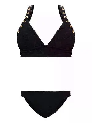 Hunza G Tessa Eyelet Crinkle Bikini - Black