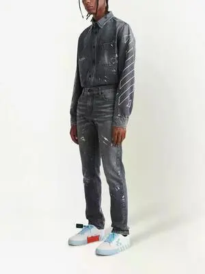 Off-White Diag-stripe Distressed Jeans