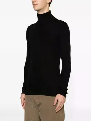 SUNFLOWER Roll-neck Wool Sweater - Black