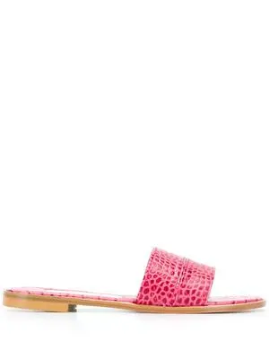 AVEC MODERATION Crocodile Embossed Sandals