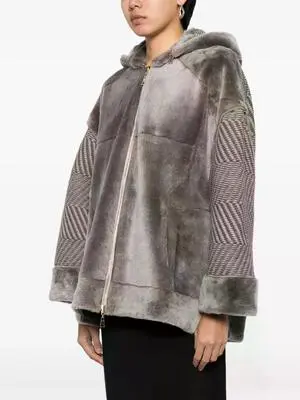 Lorena Antoniazzi Sheepskin Hooded Jacket