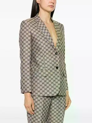 Gucci Gg-embroidered Single-breasted Blazer
