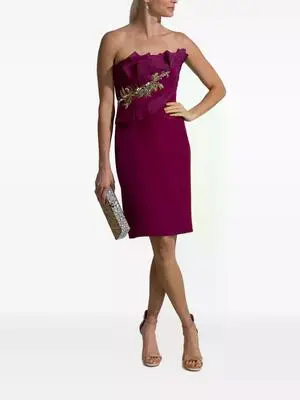 Marchesa Strapless Midi Dress