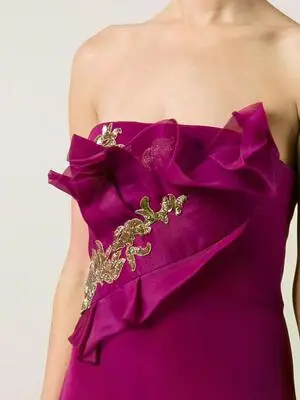 Marchesa Strapless Midi Dress