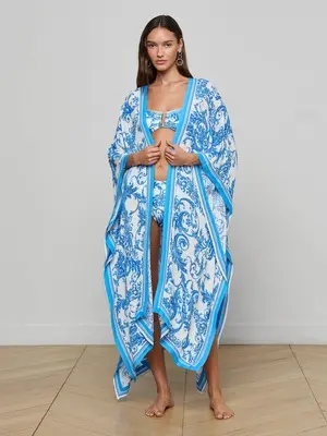 L'Agence Kara Kimono Cover-up - Baroque Blue