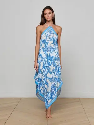 L'Agence Elise Cover-up Dress - Baroque Blue