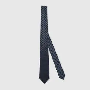 Gucci GG Silk Neck Tie Blue