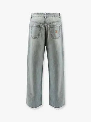 Miu Miu Cotton Pants With Logo Lettering Embroidery