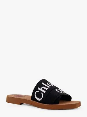 Chloé Woody Flat Linen Sandals