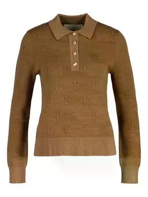 Gant Monogram-pattern Knitted Polo Shirt