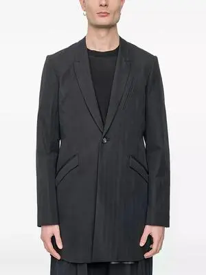 THE VIRIDI-ANNE Frayed Button-up Blazer