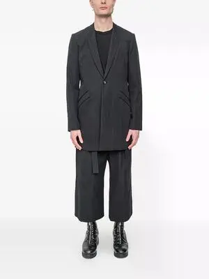 THE VIRIDI-ANNE Frayed Button-up Blazer