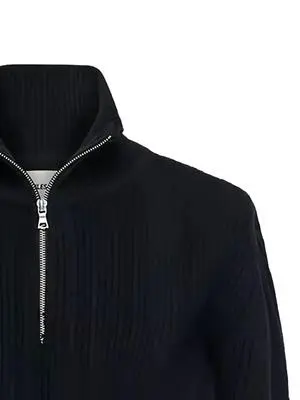 O.FILES Zip-up Funnel-neck Sweater