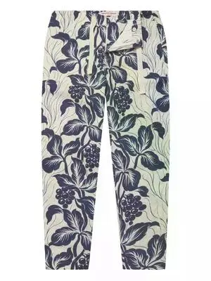 Orlebar Brown Alex Floral-print Linen Trousers - Blue