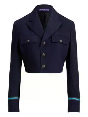 Ralph Lauren Cropped Blazer With Grosgrain Ribbon Trim