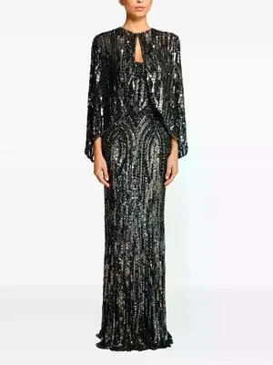 Jenny Packham Sequin-embellished Cape - Grey