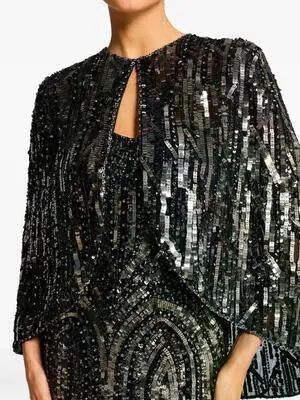 Jenny Packham Sequin-embellished Cape - Grey