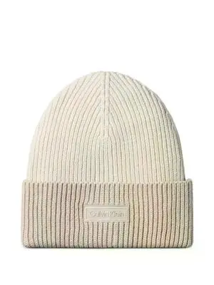 Calvin Klein Logo-patch Beanie - Neutrals