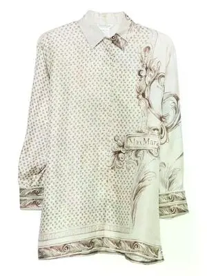 Max Mara Printed Silk Twill Shirt