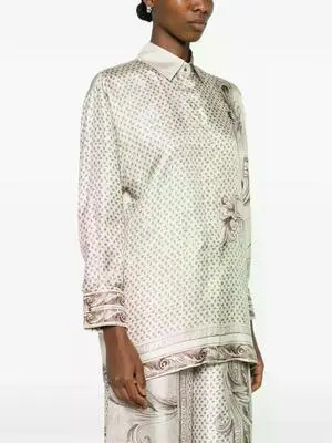 Max Mara Printed Silk Twill Shirt