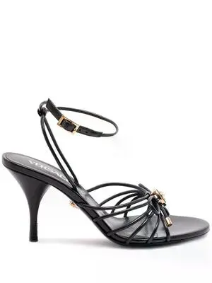 Versace 85mm Medusa Appliqué Heeled Sandals - Black