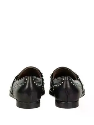 DELDUCA Studded Fringed Loafers