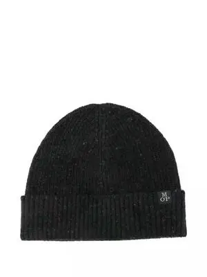 Marc O'polo Beanie Hat With Logo Patch - Grey