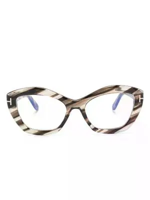 TOM FORD Logo-print Eyeglasses - Brown