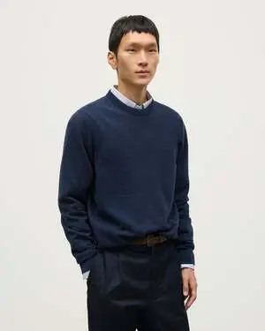Johnstons Of Elgin Cashmere Crew Jumper - Navy
