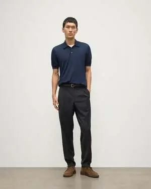 Johnstons Of Elgin Fin Superfine Cashmere Polo Shirt - Navy