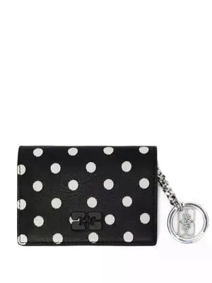 GANNI Polka-dot Logo-charm Wallet - Black