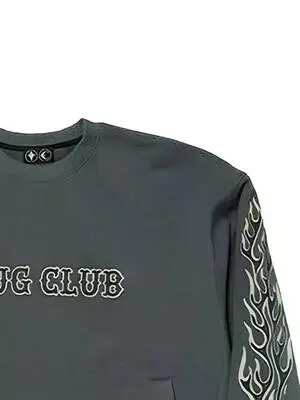 THUG CLUB Leather Flame Sweatshirt