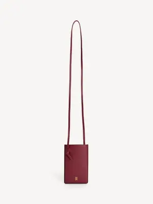 BY MALENE BIRGER Aya Phone Leather Pouch - Cabernet