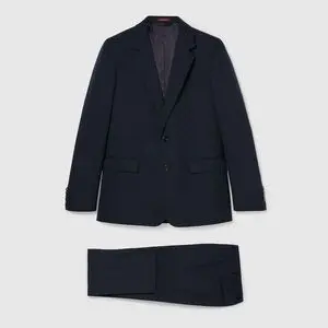 Gucci Gg Wool Jacquard Suit - Blue