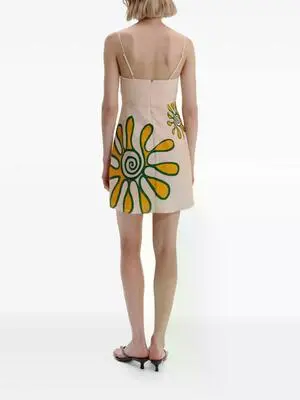 CALA DE LA CRUZ Lucca Floral Mini Dress - Neutrals