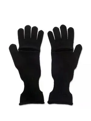 Issey Miyake Cut-out Knitted Gloves - Black