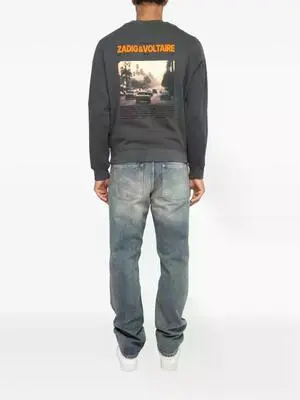 Zadig&Voltaire Aime Crewneck Sweatshirt With Graphic Prints - Grey