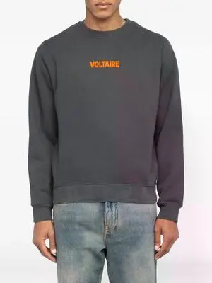 Zadig&Voltaire Aime Crewneck Sweatshirt With Graphic Prints - Grey
