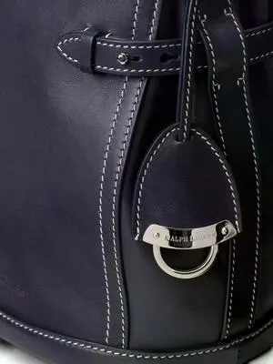 Ralph Lauren Small Leather Bucket Bag With Wood Handle