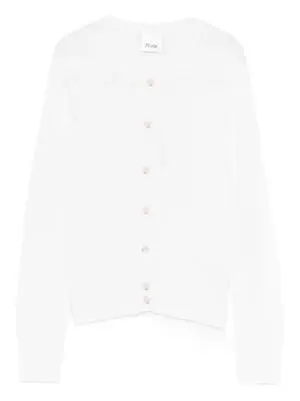ALLUDE Ribbed Knit Cardigan - White