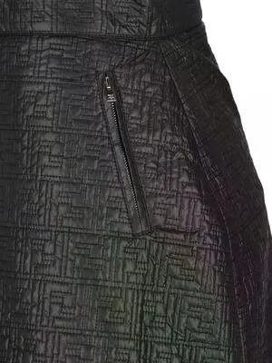 Fendi Logo-pattern Quilted Short Skirt - Black