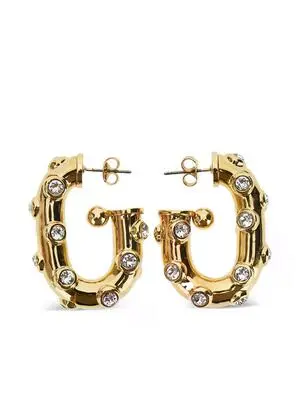 Rabanne Crystal Hoop Earrings - Gold