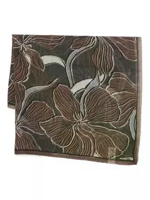Marc O'polo Floral Fringed Scarf - Brown