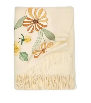 Loretta Caponi Virgin Wool Giardino Throw - Neutral